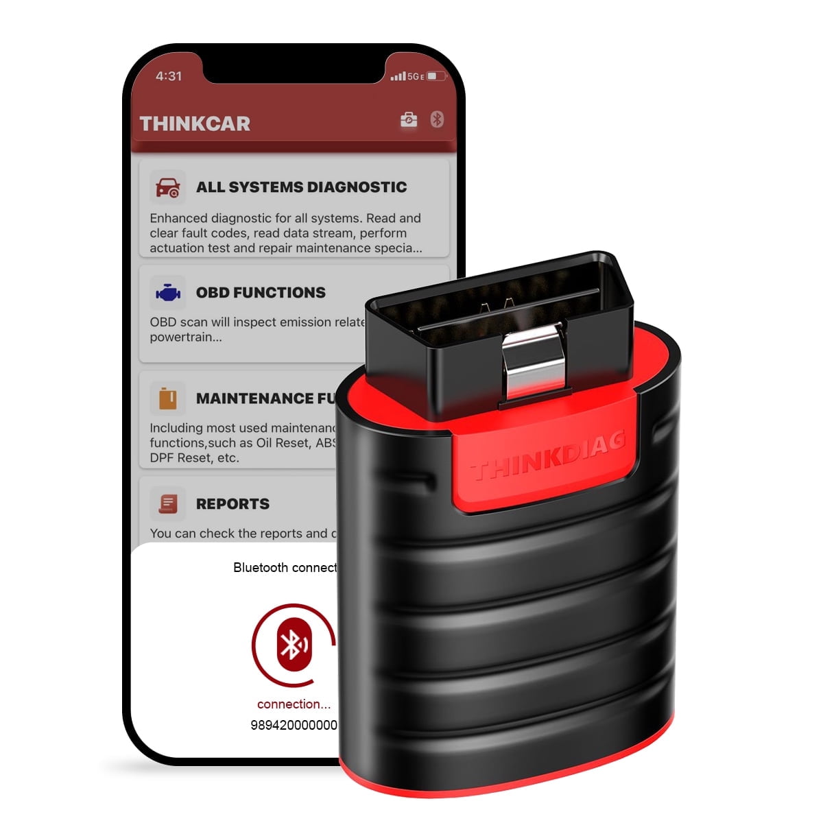 THINKCAR THINKDIAG Bluetooth OBD2 Scanner - Full System Diagnostic Tool ...