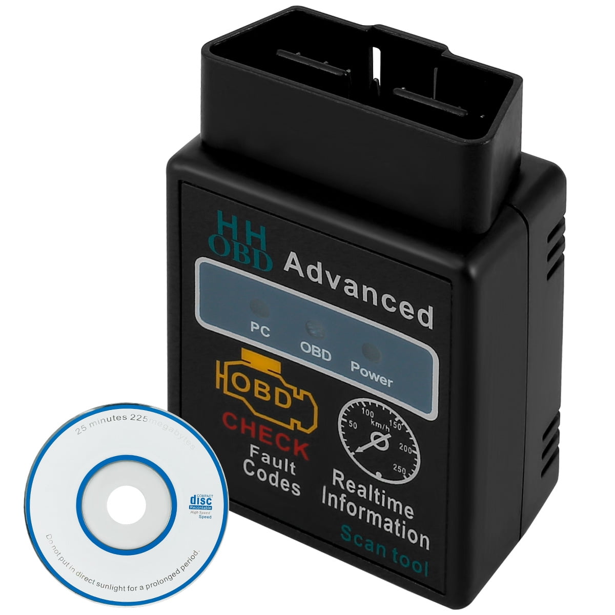 Bluetooth OBD2 Scanner Portable Engine Fault Code Reader with CD Driver ...