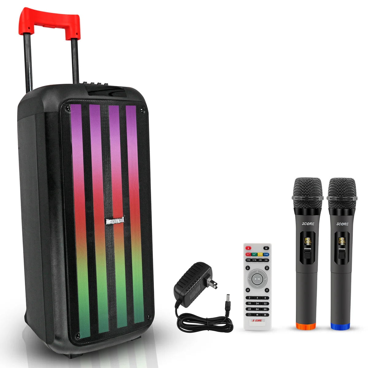 Bluetooth Party Speaker 8-inch PA RGB Party Box Karaoke Machine + 2 ...