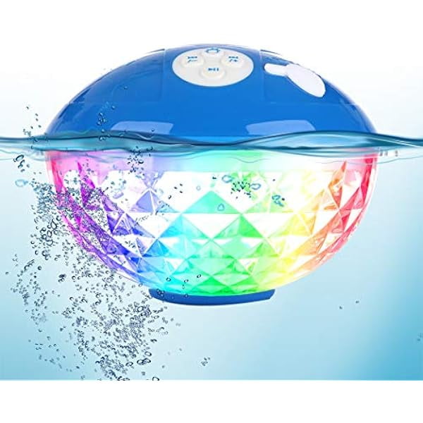 Bluetooth Pool Speaker with Colorful Light, Portable Floating Pool ...