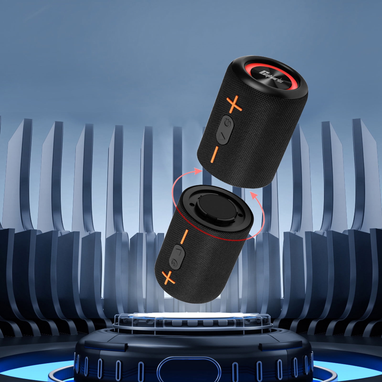 Bluetooth Portable Speaker, Waterproof Outdoor Subwoofer, LED Light ...
