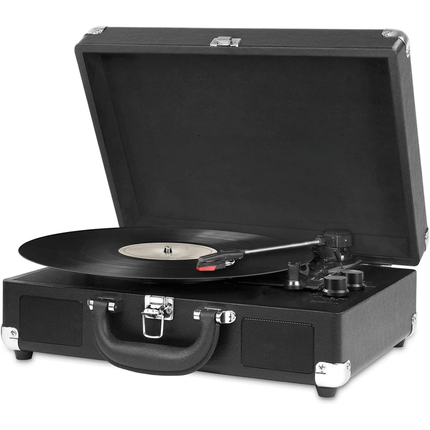 Bluetooth Portable Suitcase Record Player – with Built-in Speakers, 3 ...