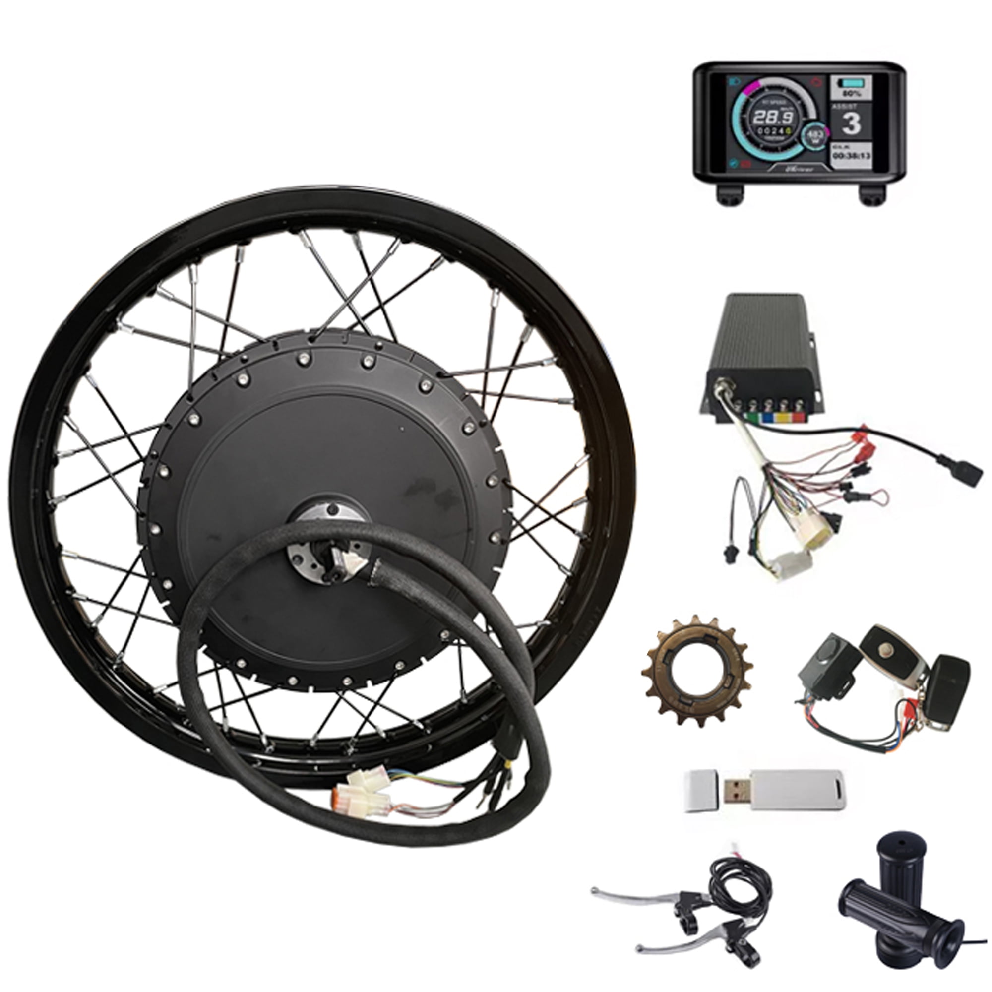 Bluetooth Programming 19inch 72v 8000w QS V3 273 3.5T Motor Electric Bike Hub Wheel Motor ...