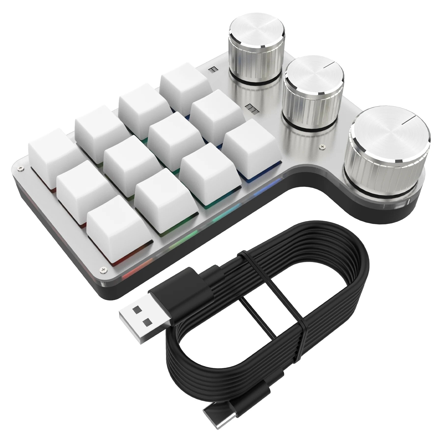 Bluetooth Programming Custom 3 Knob Keyboard RGB 12 Key Copy Paste ...