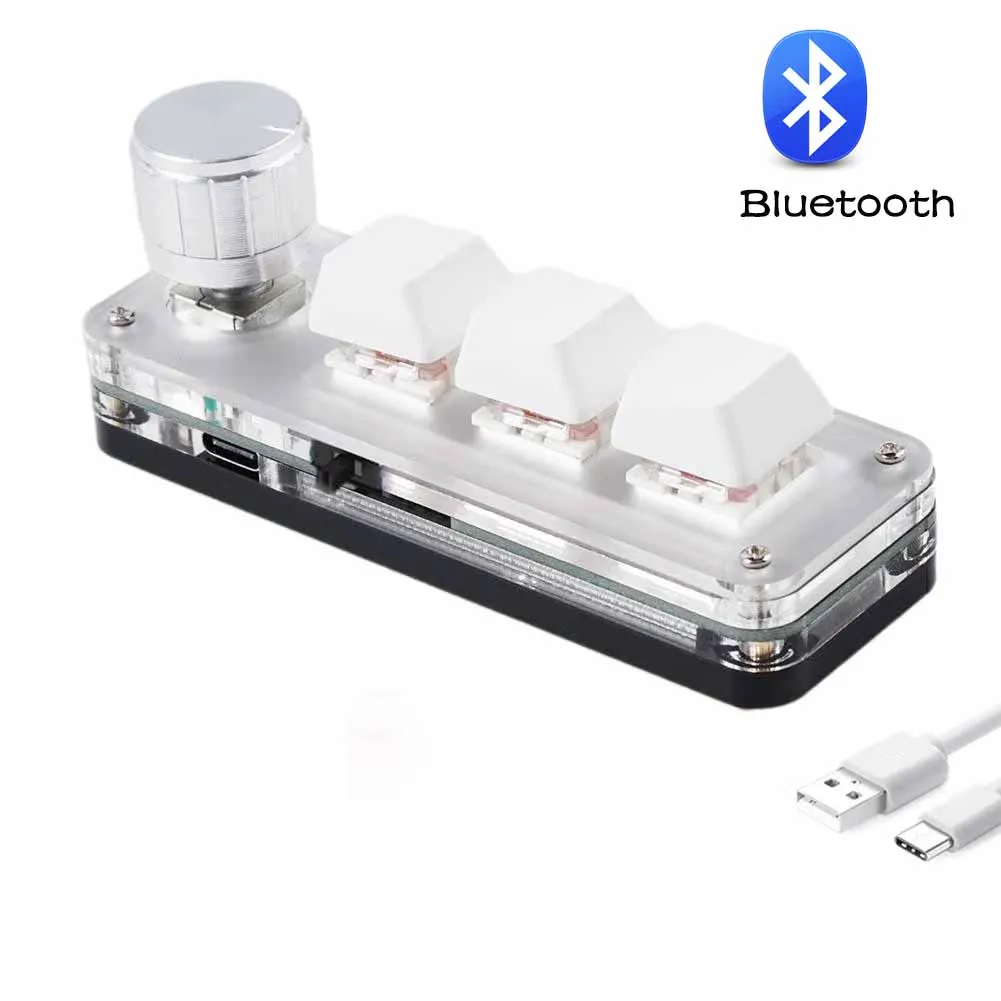Bluetooth Programming Macro Custom 1 Knob Keyboard RGB 3 Key Copy Paste Photoshop Gaming Keypad ...