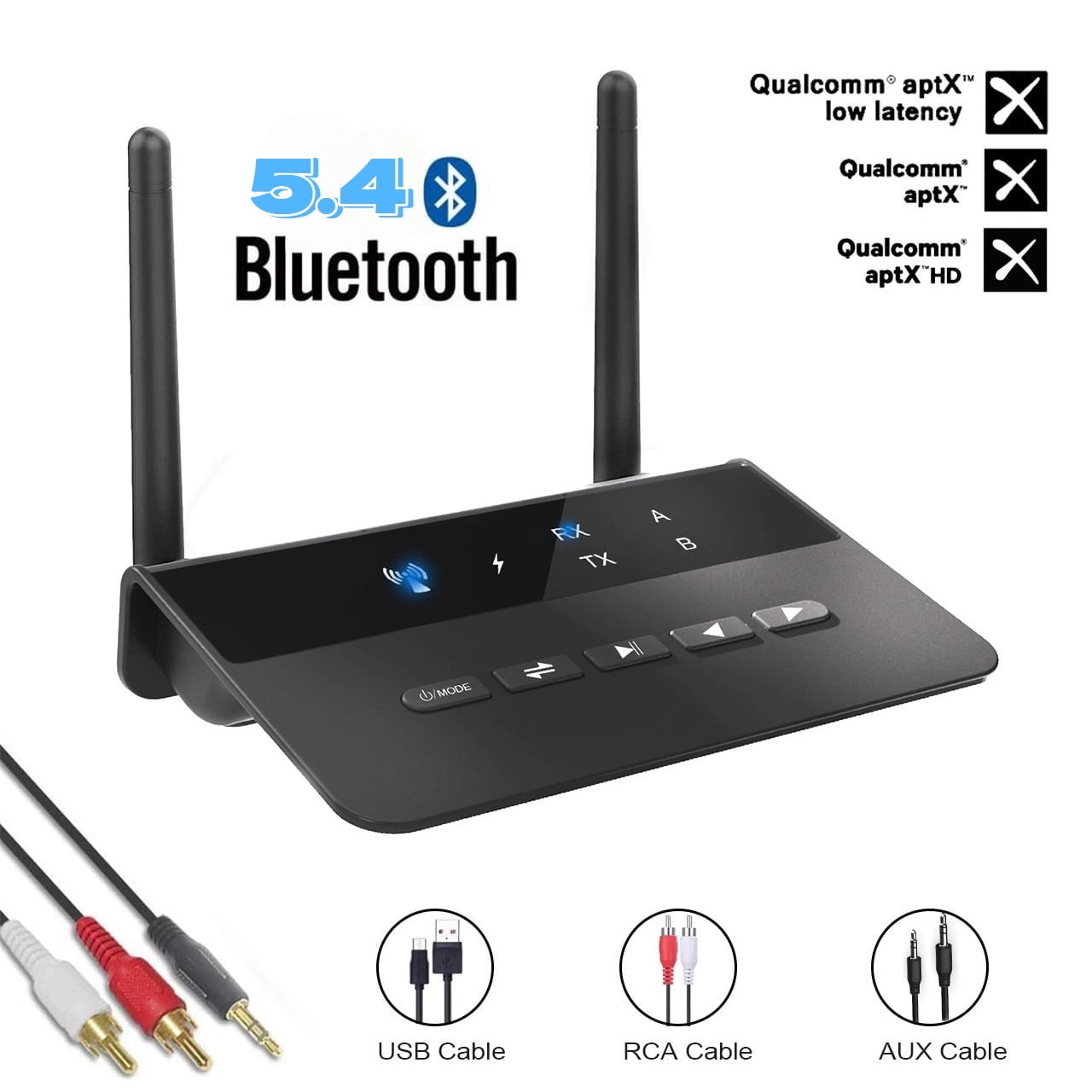 Bluetooth Receiver Transmitter,KSRplayer 2 in 1 Bluetooth 5.4 Adapter 3 ...