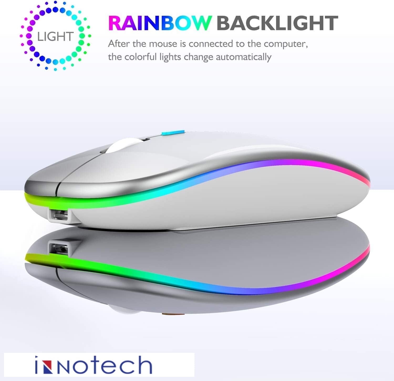 INNOTECH SC Bluetooth Rechargeable Wireless Mouse, Compatible with ...