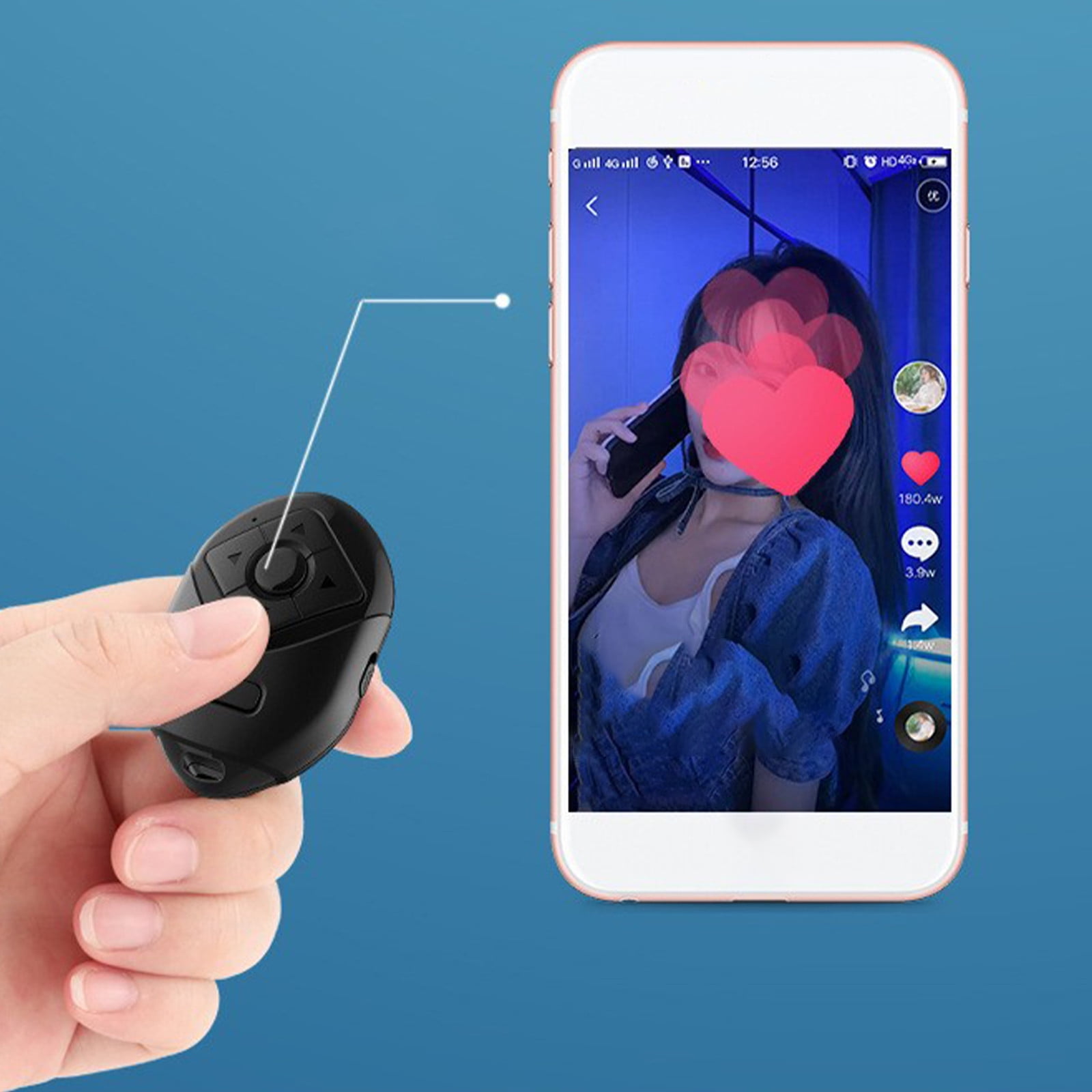 Bluetooth Remote Control Self-timer Page Turner Liker Direct Broadcast ...