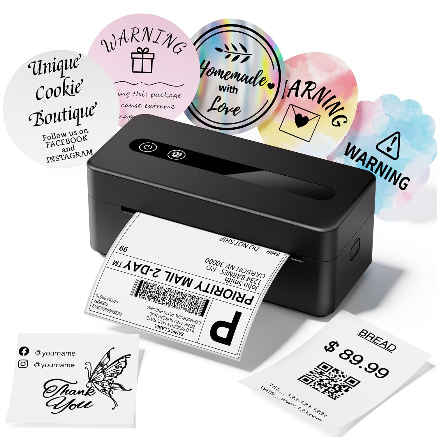 Bluetooth Shipping Label Printer 4X6 Upgraded, 2025 New Version Thermal ...