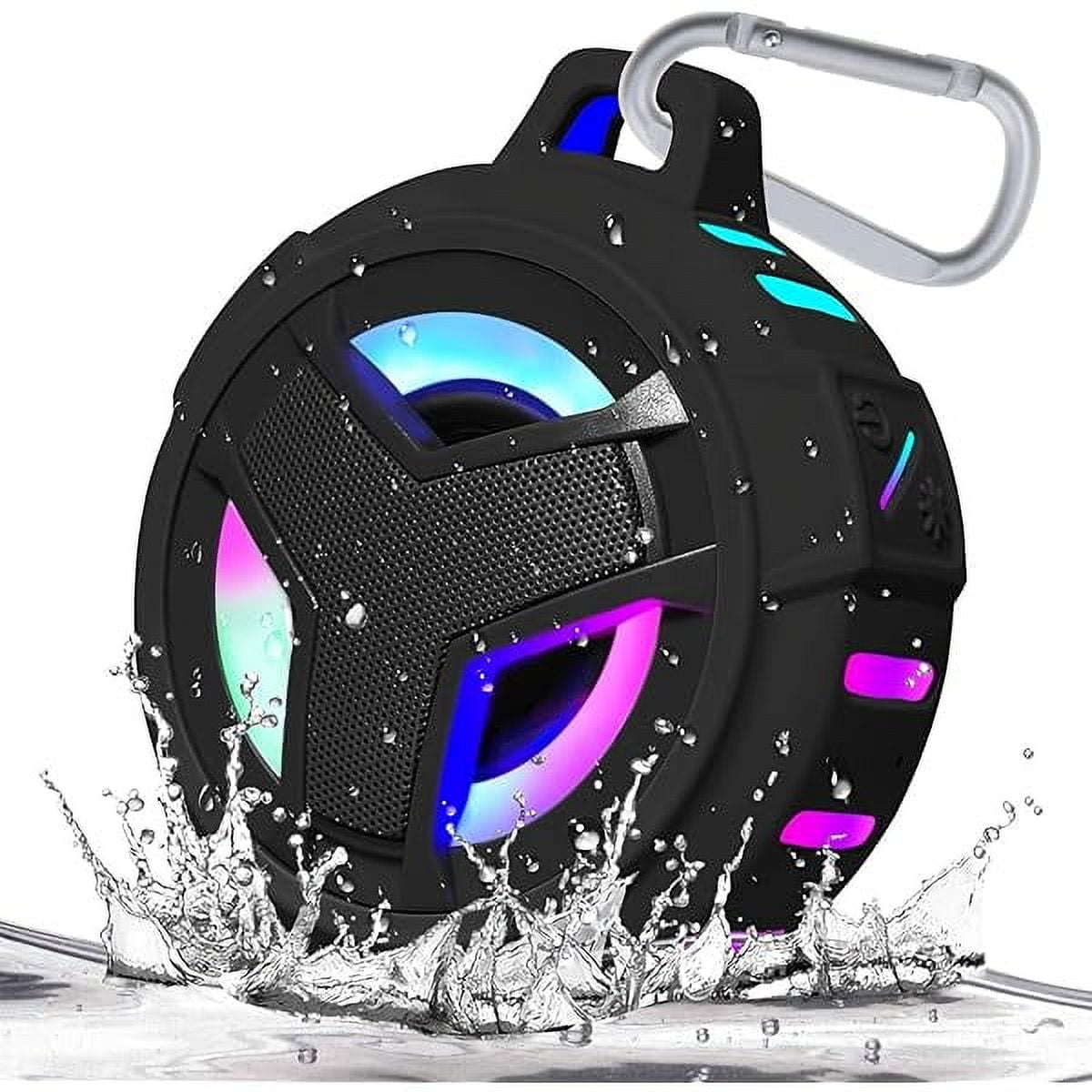 Bluetooth Shower Speaker, Portable Bluetooth Speakers, IP67 Waterproof Wireless Speaker with LED ...