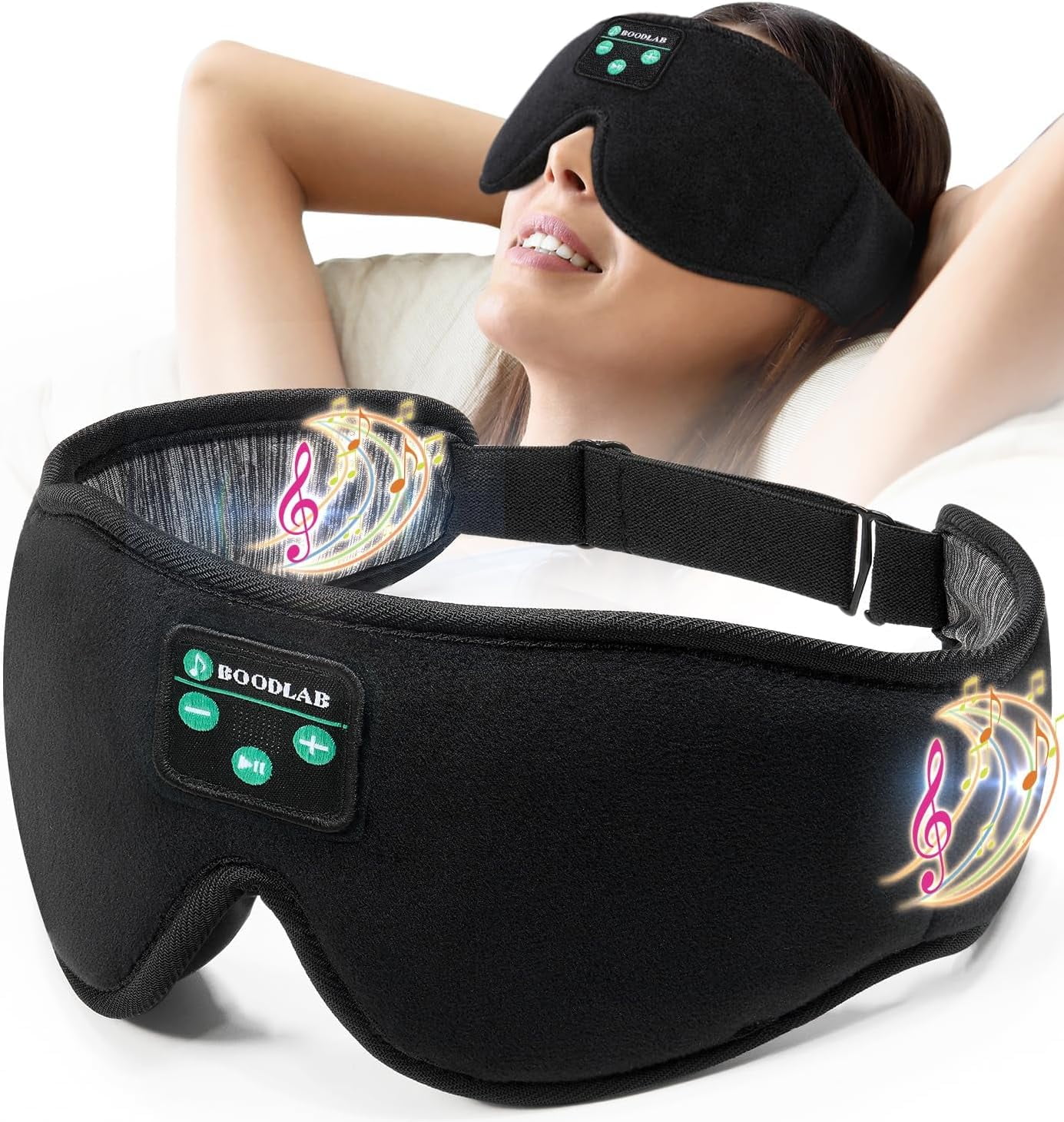 Bluetooth Sleep Mask, Boodlab Sleep Mask with Bluetooth Headphones ...
