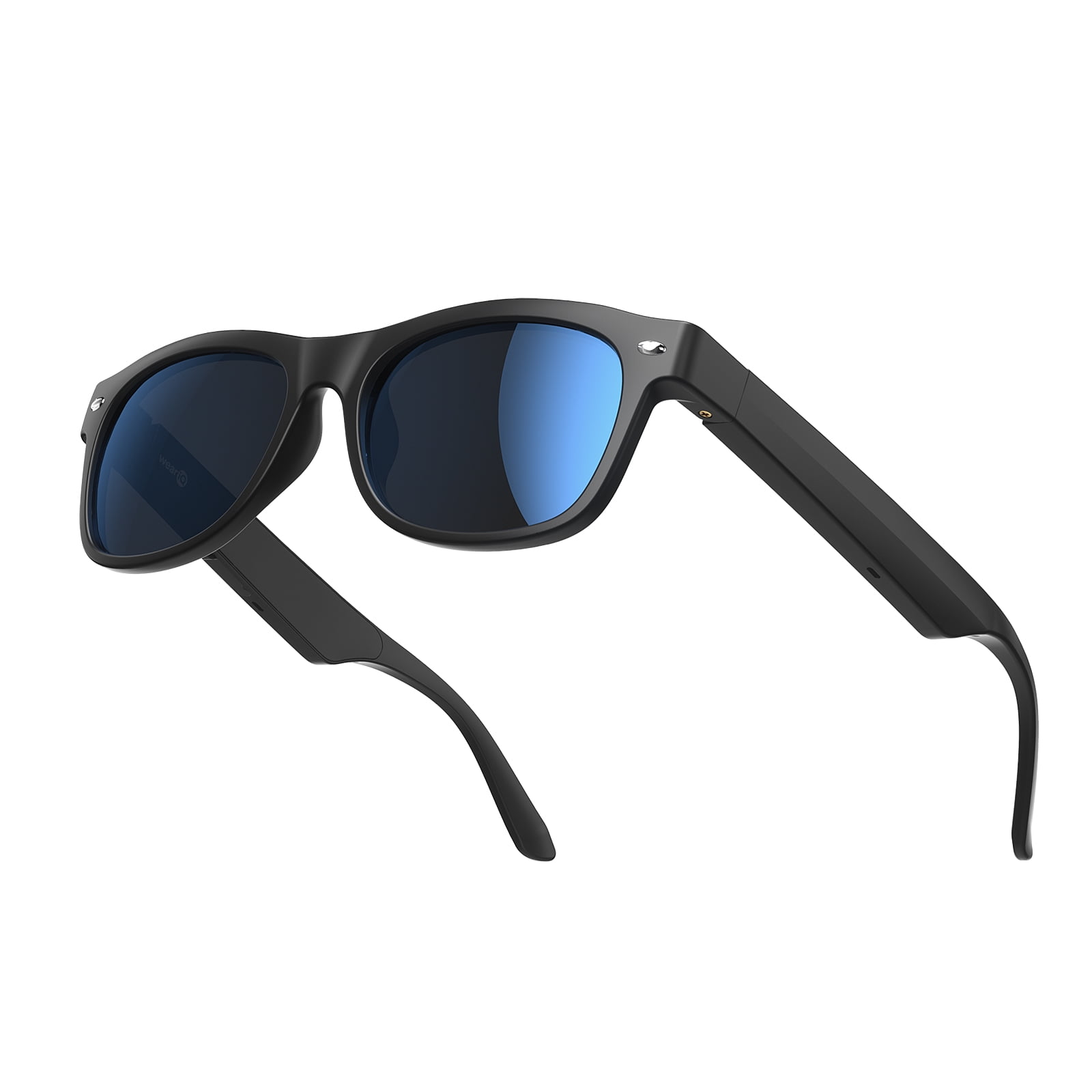 WeariQ Bluetooth Smart Glasses – Matte Black Audio Sunglasses – Blue ...