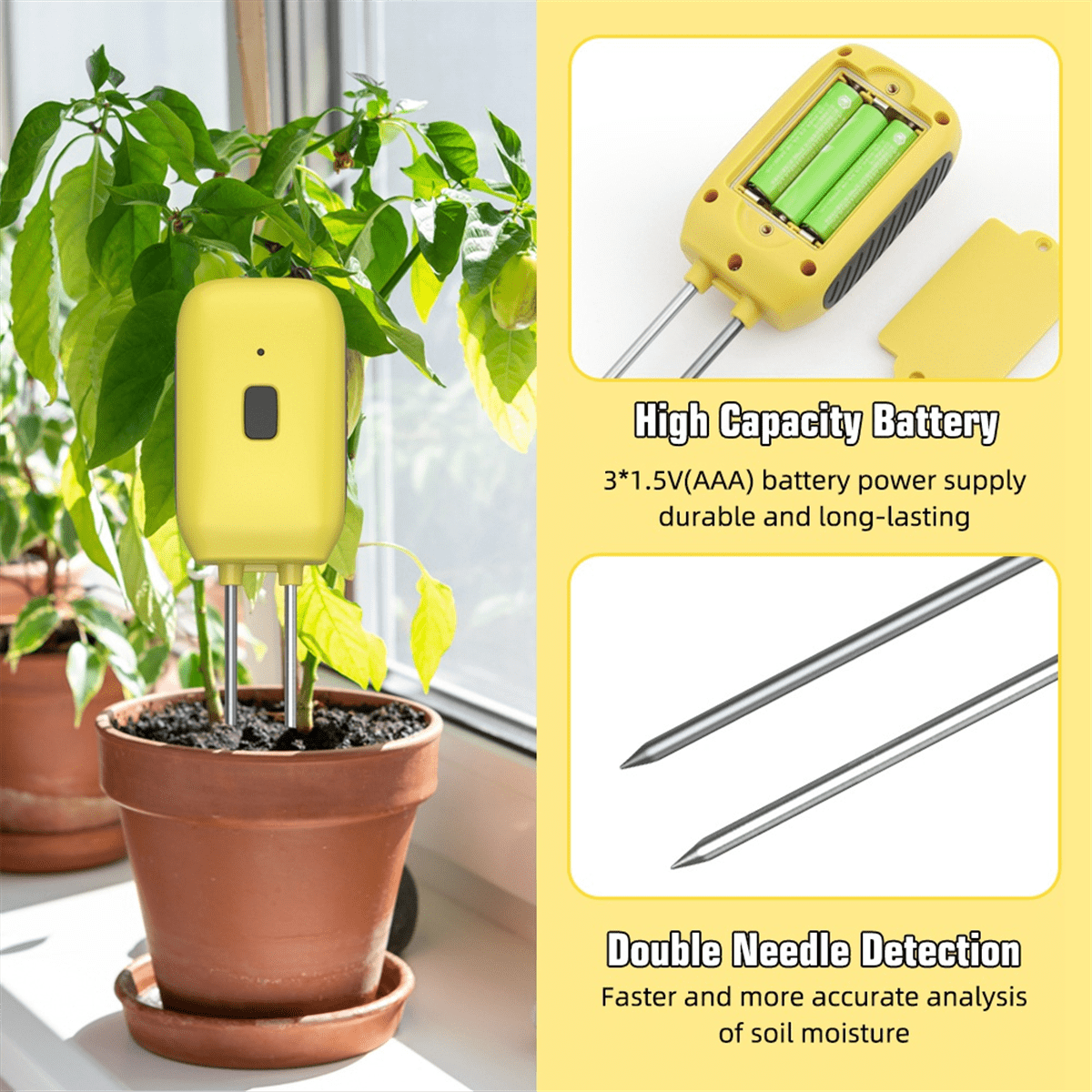 Bluetooth Soil Tester Temperature Humidity Test Meter Potted Plant ...