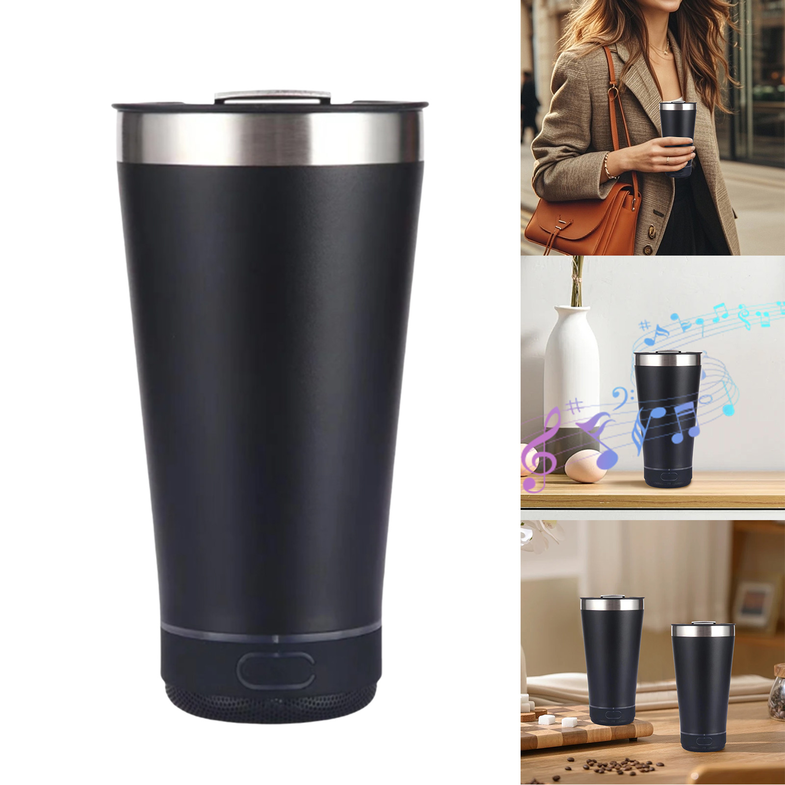Bluetooth Speaker 10oz Tumbler with Handle and Small Bluetooth Speaker ...