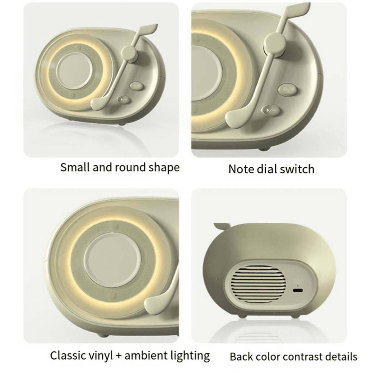 Bluetooth Speaker 1200mAh Desktop Ambient Light Wireless Bluetooth ...