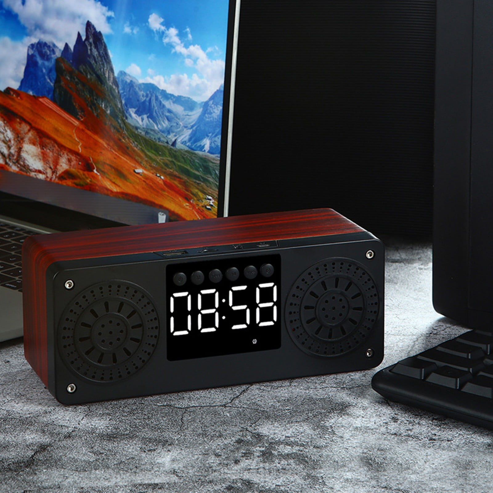 Bluetooth Speaker under $5! Kadlawus A10 Wooden Clock Bluetooth Speaker ...