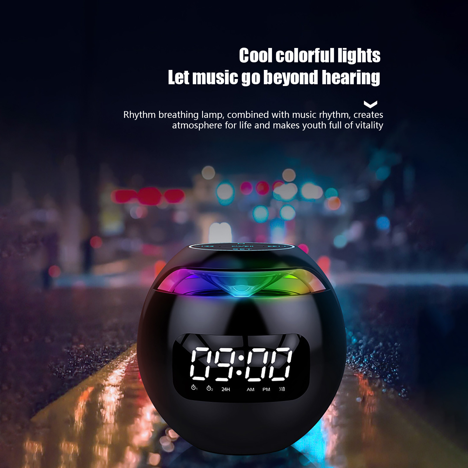 Bluetooth Speaker Alarm Clock, Bluetooth Alarm Clock Audio Wireless ...