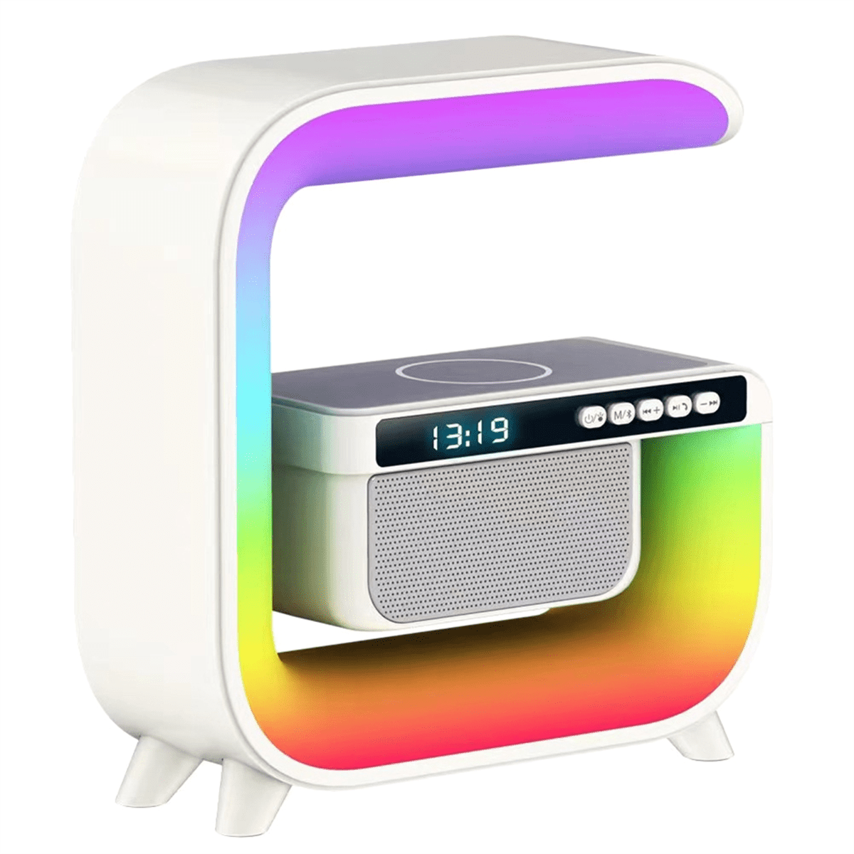 Bluetooth Speaker Alarm Clock Monitor 15W Wireless Charging Desktop ...