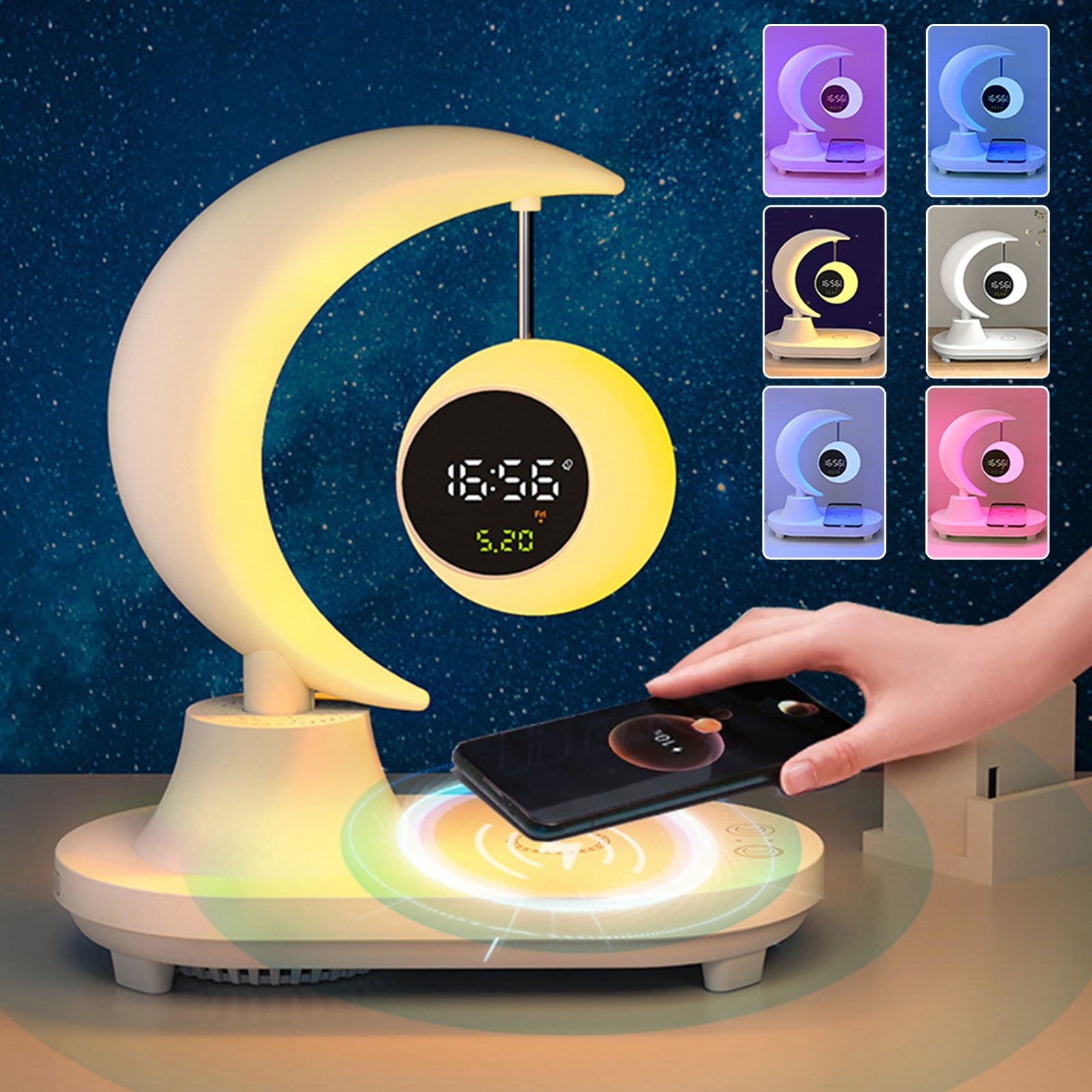 Bluetooth Speaker, Colorful LED Desk Lamp, Wireless Charging Base ...