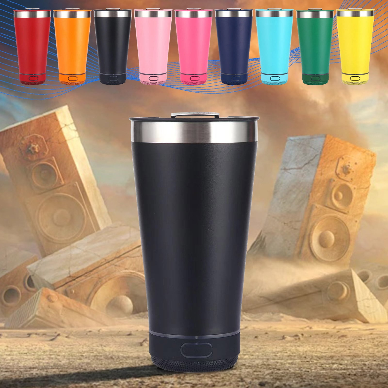 Bluetooth Speaker Cup, Food Grade Stainless Steel Smart Water Bottle ...