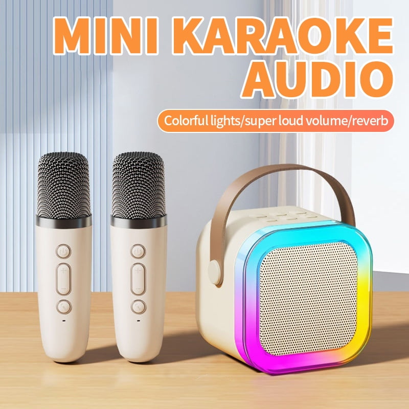 Bluetooth Speaker K12 Karaoke Machine Portable 5.3 PA Speaker System with Wireless Microphones ...