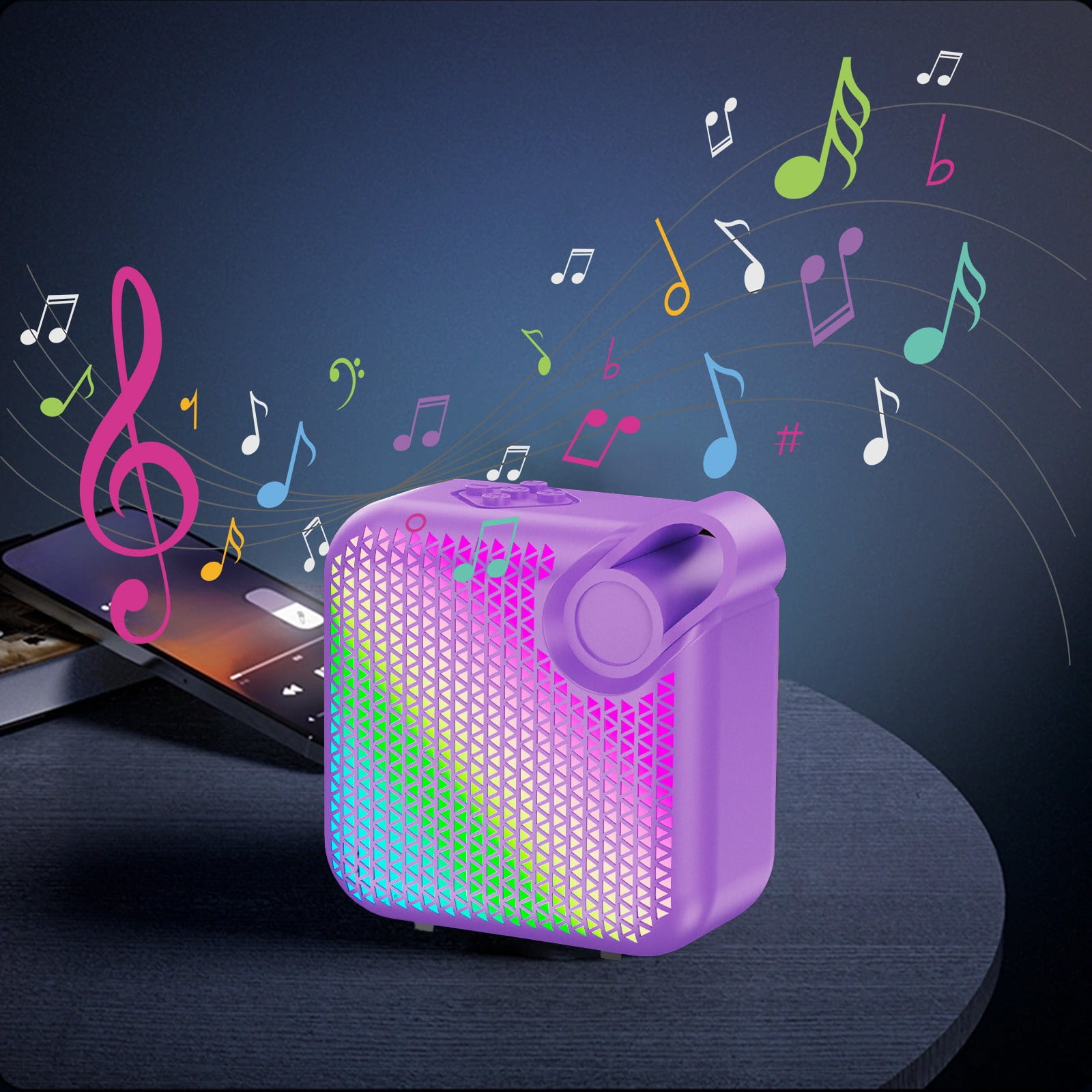Bluetooth Speaker RGB Colorful Lights | Bluetooth 5.3 Wireless Audio Device | Low Latency | Wide ...