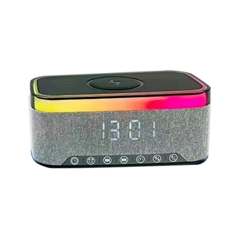 Bluetooth Speaker with Wireless Charging LED Ambient Light and Alarm ...