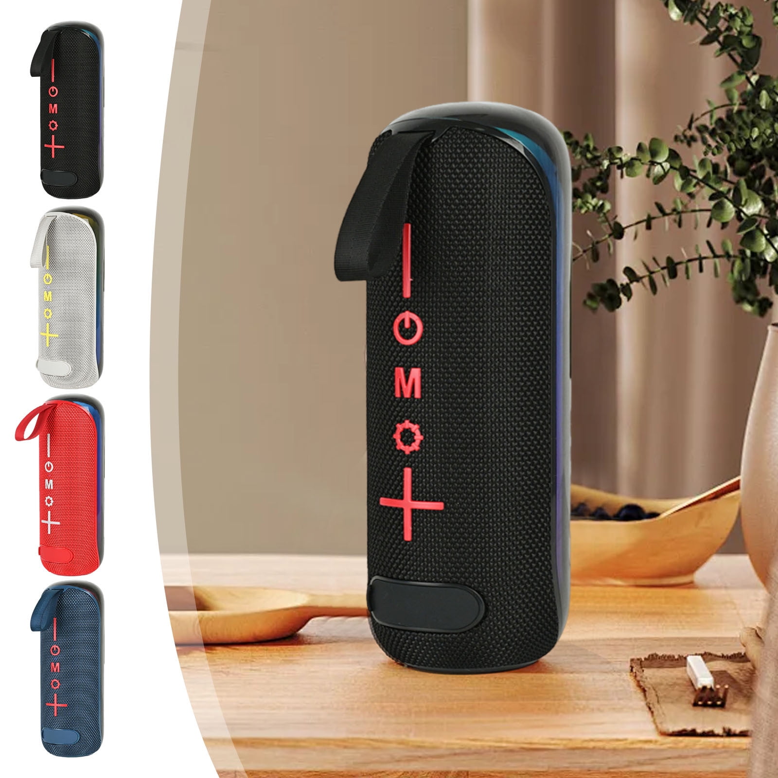 Bluetooth Speakers,Portable Bluetooth Boombox with Subwoofer,FM Radio,RGB Colorful Lights,EQ ...