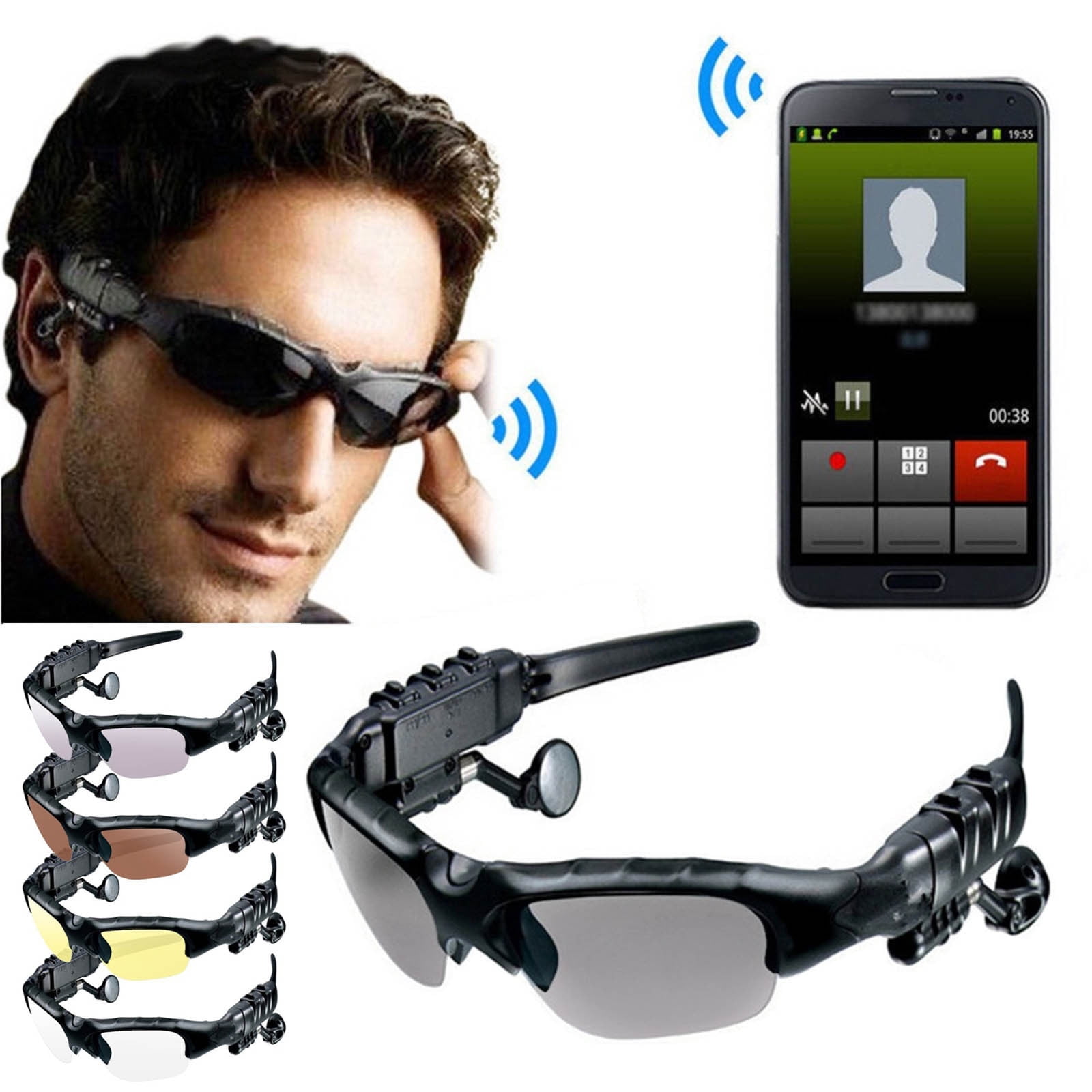 Bluetooth Stereo Glasses, Wireless Headphones, Foldable Design ...
