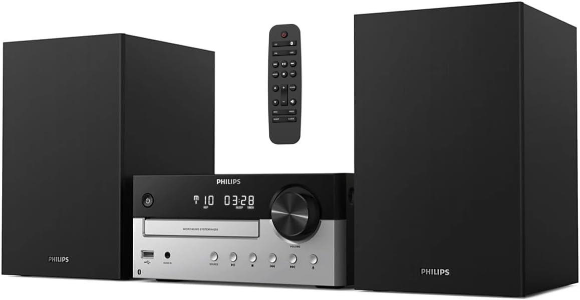 Bluetooth Stereo System for Home with CD Player, MP3, USB, Audio in, FM ...