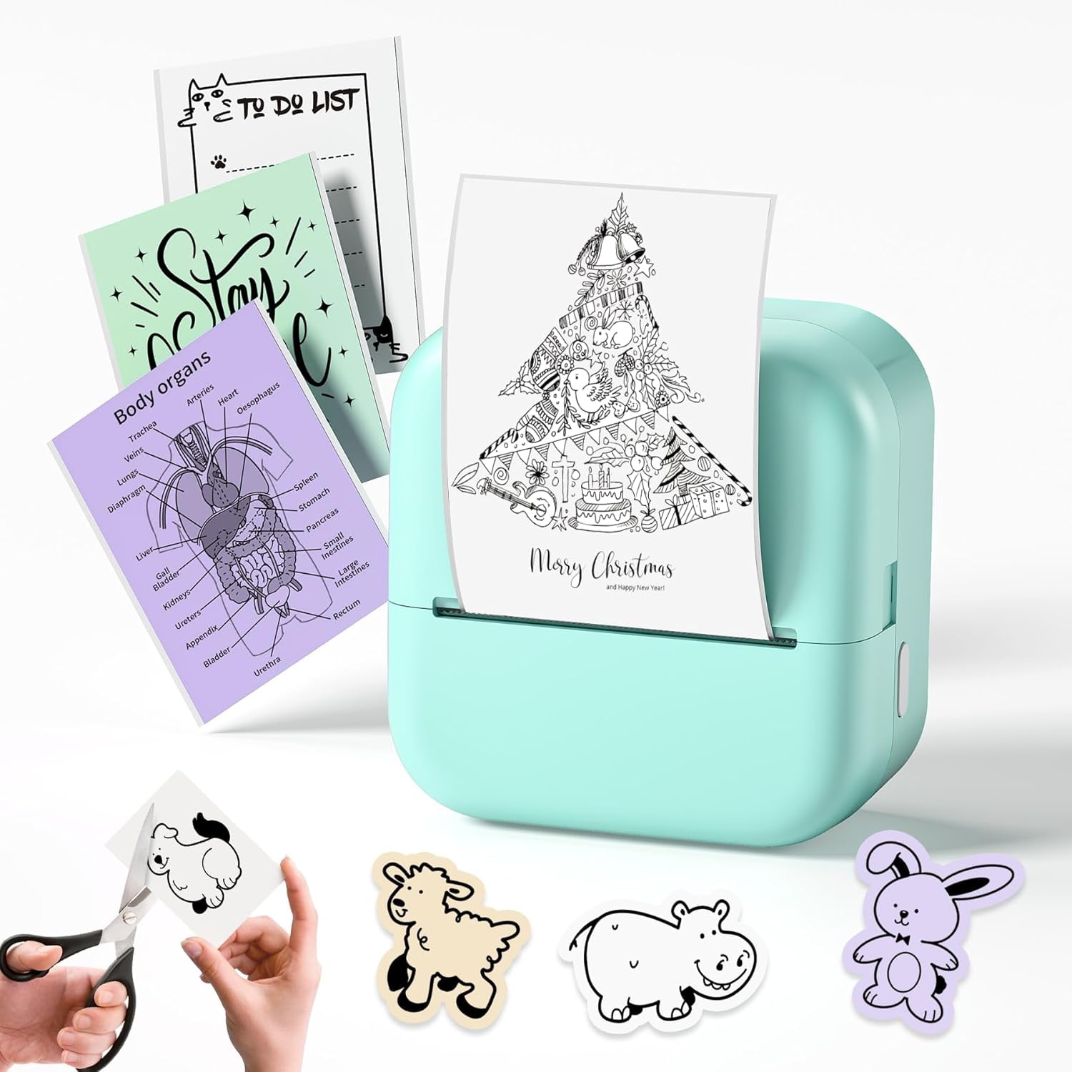 𝑺𝒕𝒊𝒄𝒌𝒆𝒓 𝑷𝒓𝒊𝒏𝒕𝒆𝒓, Bluetooth Sticker Printer Compatible with Phone ...