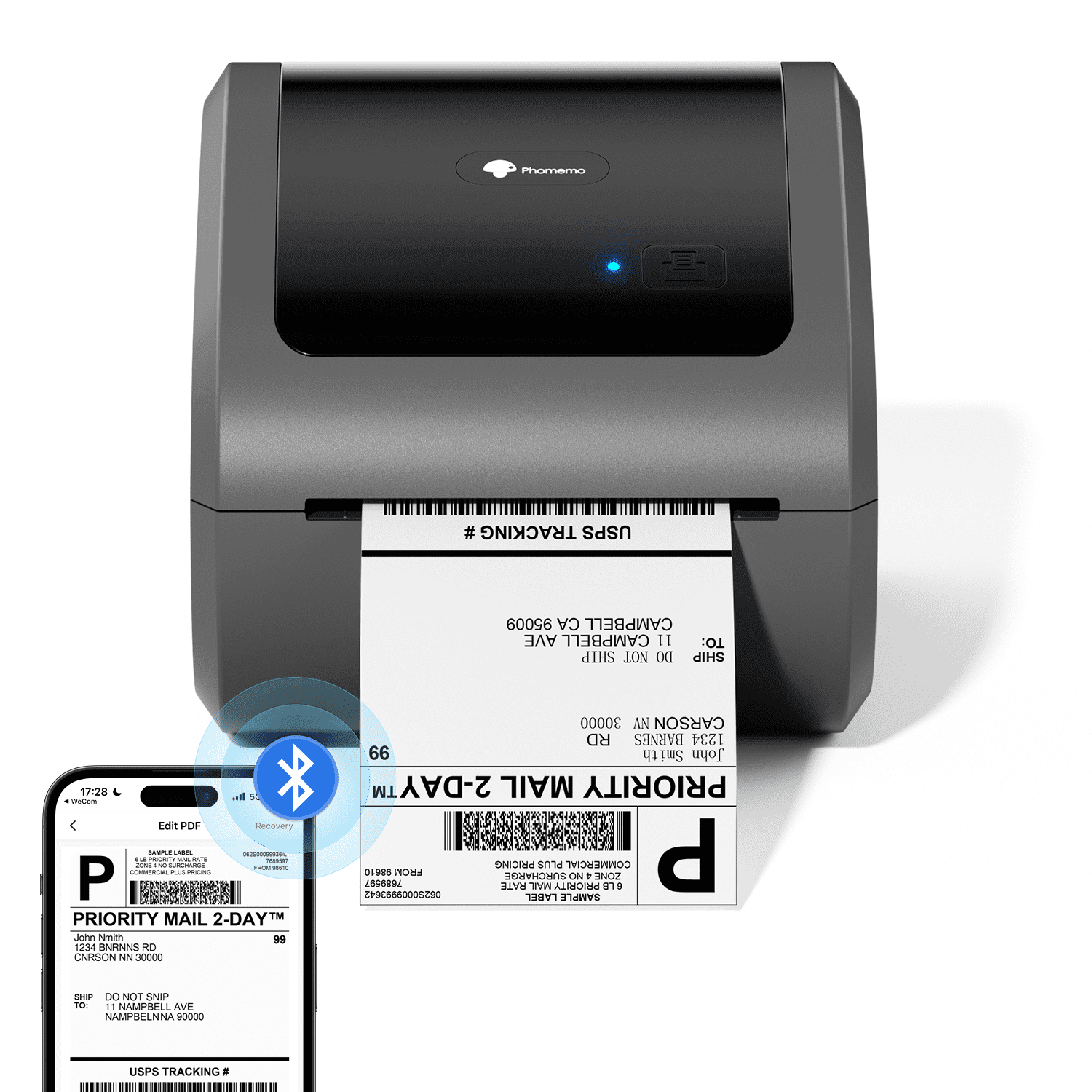 Bluetooth Thermal Label Printer 4x6 - D520BT Thermal Shipping Label ...
