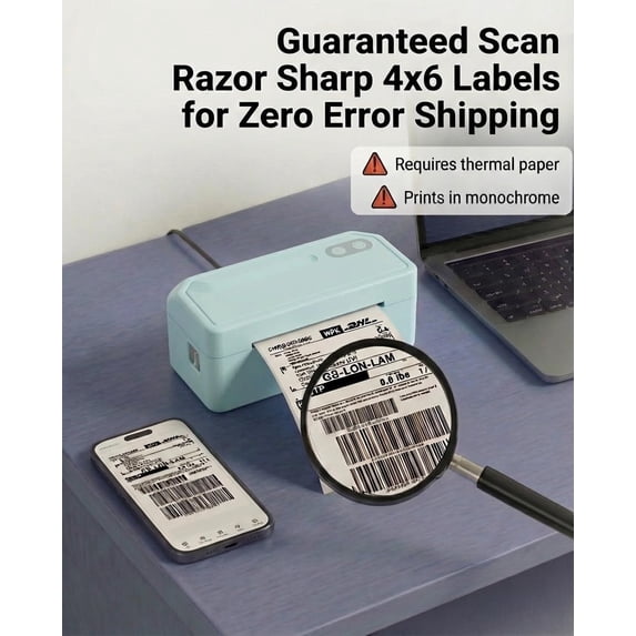 Bluetooth Thermal Label Printer, 4x6 Wireless Label Printer for ...