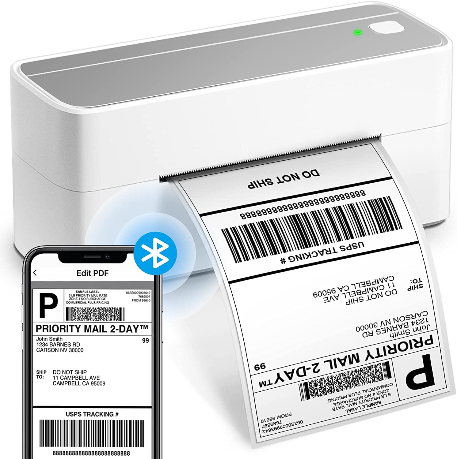 Bluetooth Thermal Shipping Label Printer - 241BT Portable Thermal Label ...