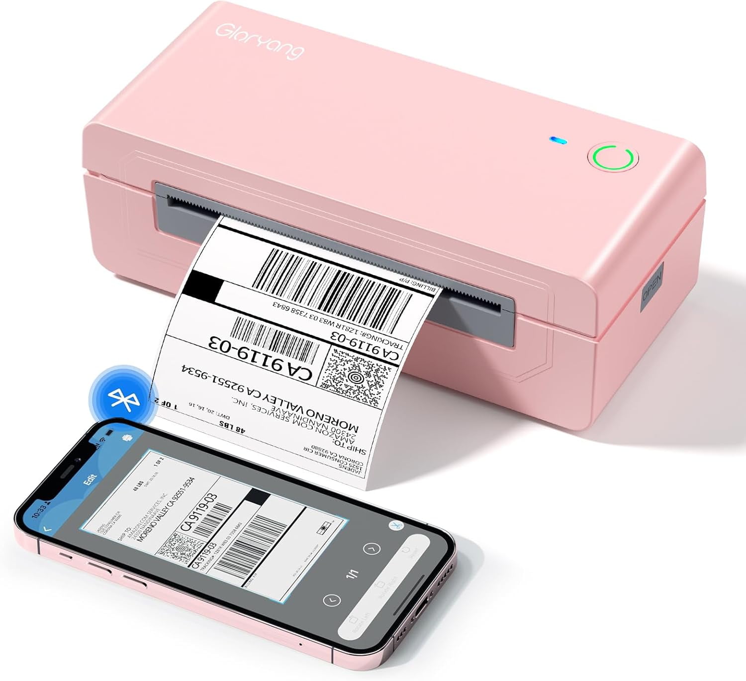 Bluetooth Thermal Shipping Label Printer, 4X6 Inkless Label Machine for ...
