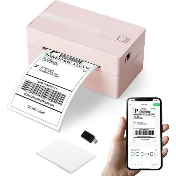 Bluetooth Thermal Shipping Label Printer, 4x6 Portable Thermal Address ...