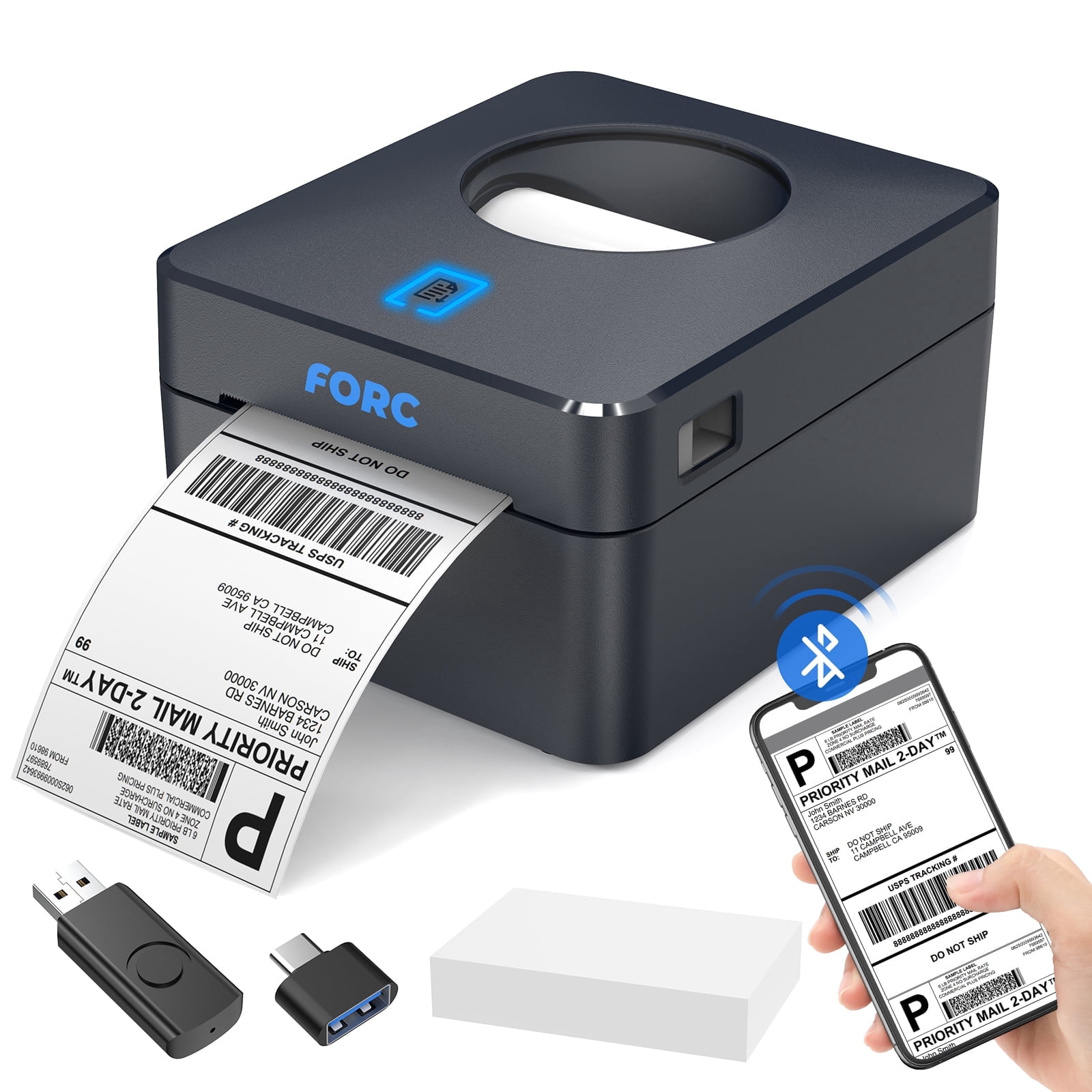 Bluetooth Thermal Shipping Label Printer（No WiFi Connection, 4X6 Label ...