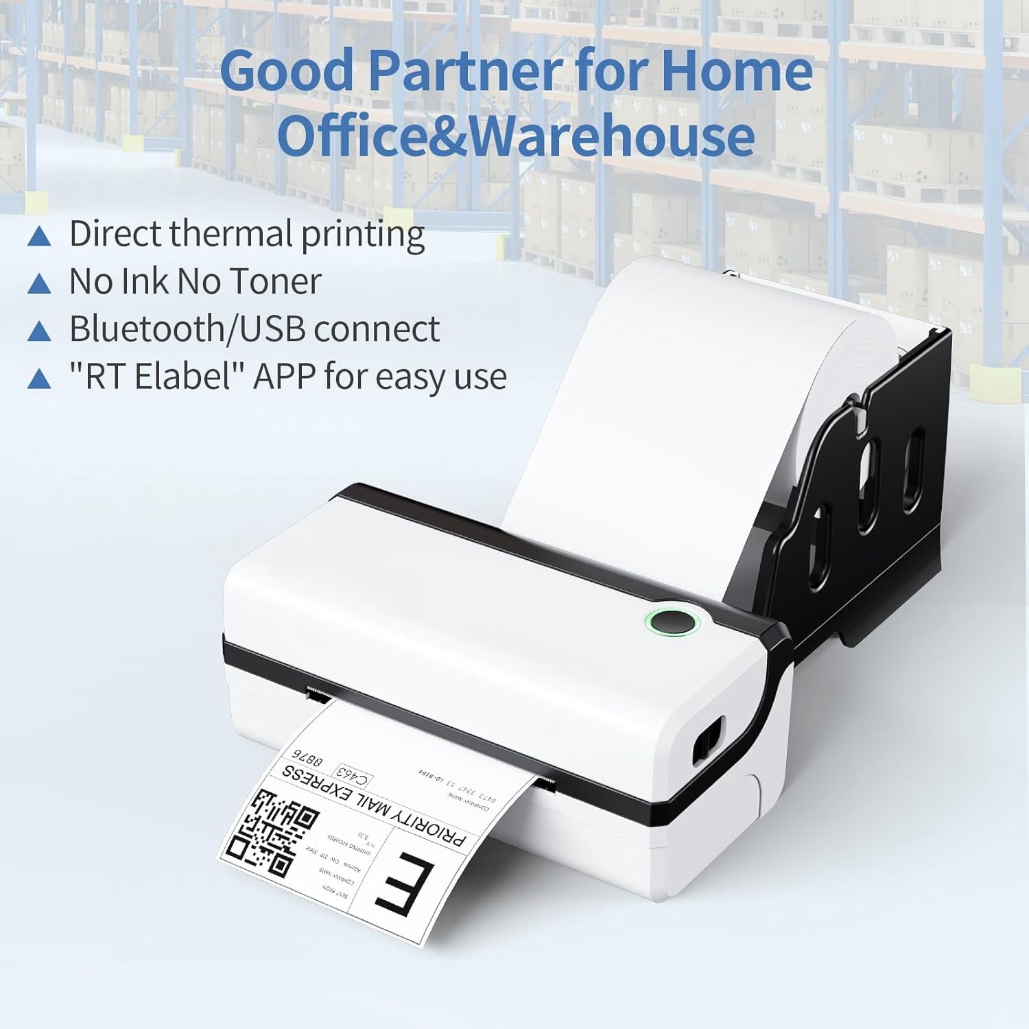 Bluetooth Thermal Shipping Label Printer, Wireless 4x6 Shipping Label ...