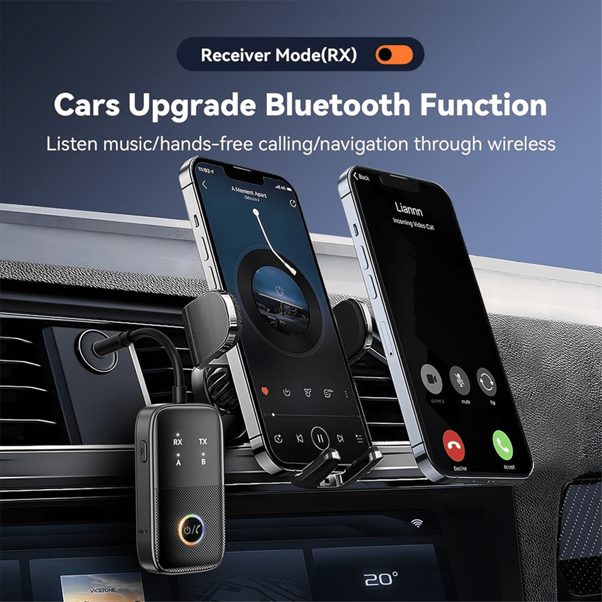 Bluetooth Transmitter Receiver, 2-in-1 Airplane V5.2 Bluetooth Adapter ...