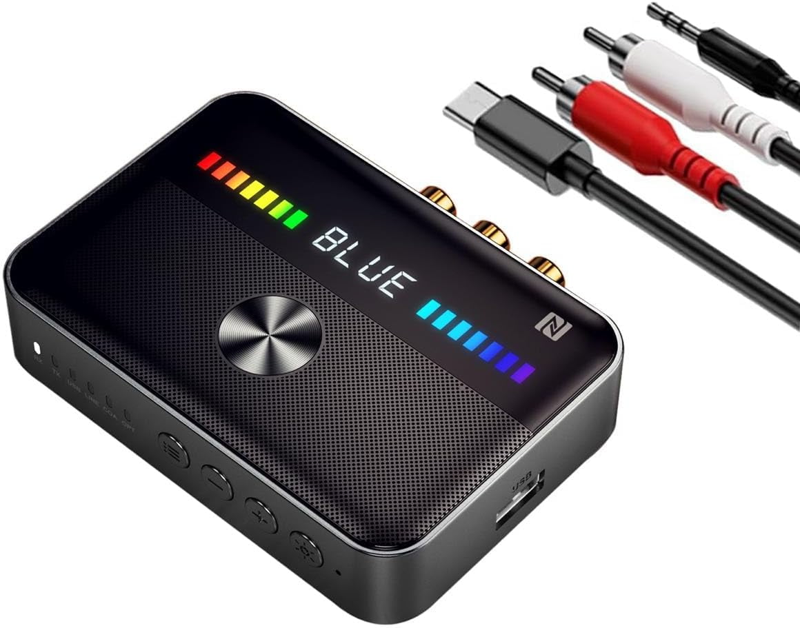 Bluetooth Transmitter Receiver, 2-in-1 Bluetooth 5.3 Aux Adapter with ...