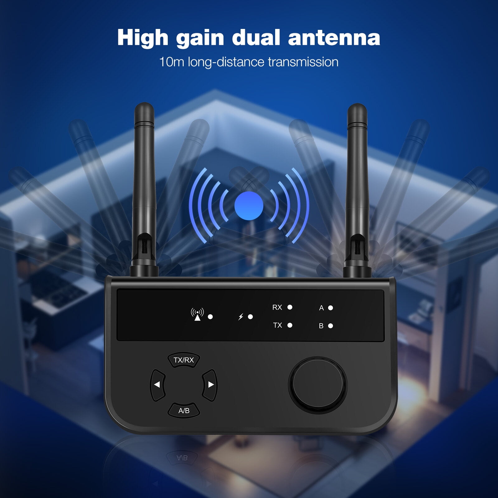 Transmitter Receiver, Long Range 2-in-1 5.3 Audio Adapter for TV PC to ...