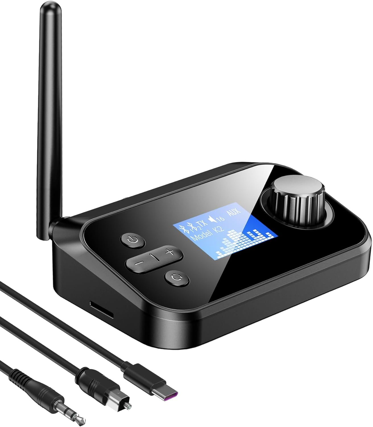 Bluetooth Transmitter for TV Dual Headphones, Bluetooth Adapter for TV LCD Display Adjustable ...