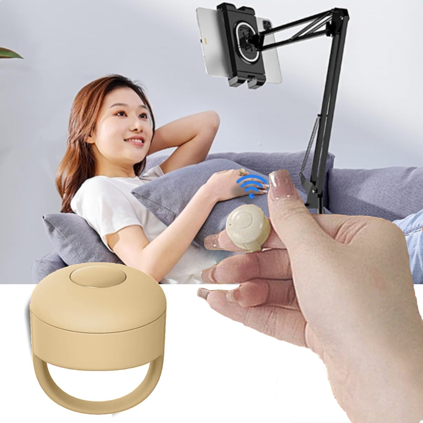 Bluetooth Video Controller Ring, Page Turner & Camera Remote for Smartphones, Wearable Finger ...