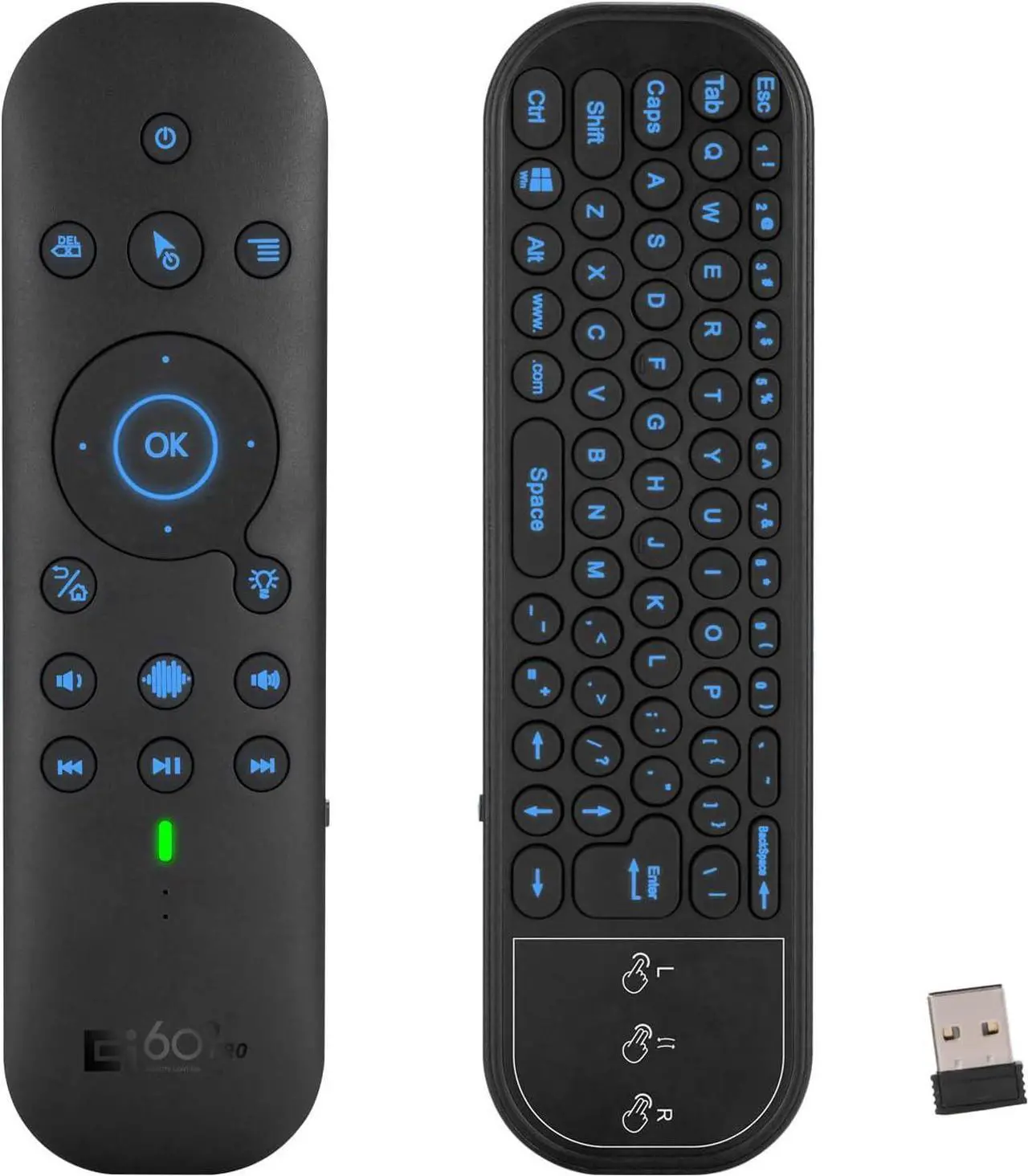 Bluetooth Voice Remote with Keyboard, Air Mouse, Backlit, Rechargeable ...