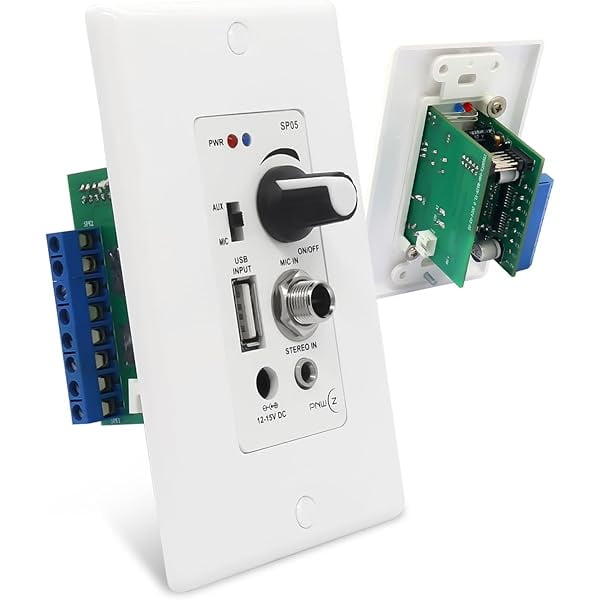 Bluetooth Wall Amplifier 4 Channels Volume Control Wall Plate with USB ...