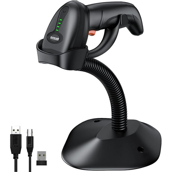 Bluetooth Wireless Barcode Scanner with Auto-Sensing Stand,Putting on ...