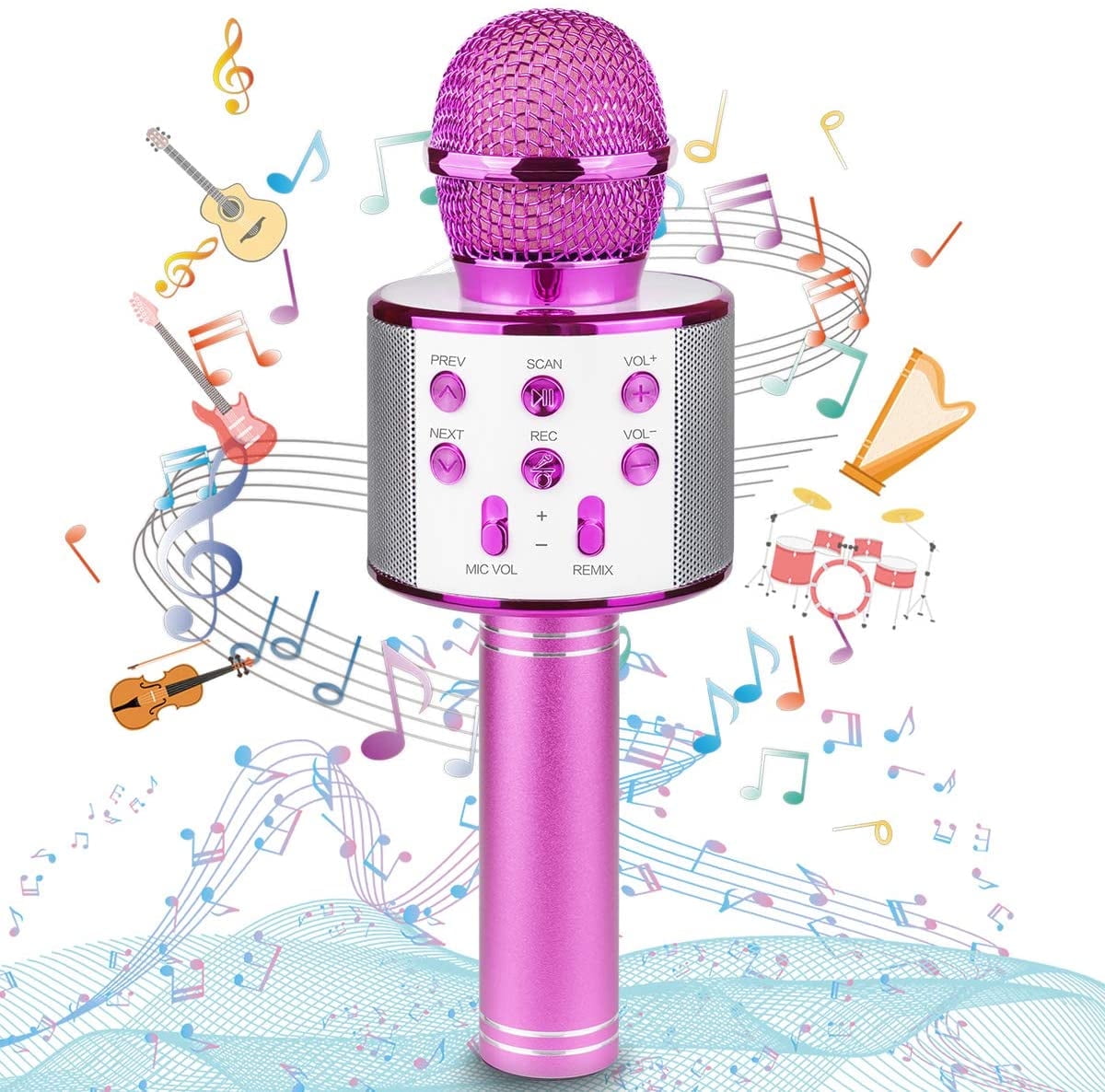 Ounabing Bluetooth Wireless Karaoke Microphone for Kids, Toys with Echo ...