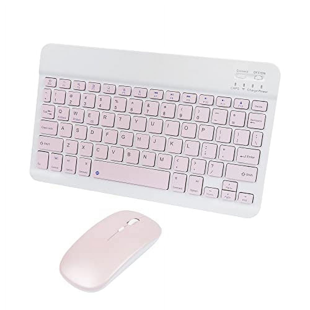 Bluetooth Wireless Keyboard and Mouse Combo,Ultra-Slim Ergonomic Small Rechargeable Bluetooth ...