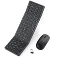 Bluetooth Wireless Keyboard and Mouse Set, tri-fold silent keyboard supporting multi-device ...