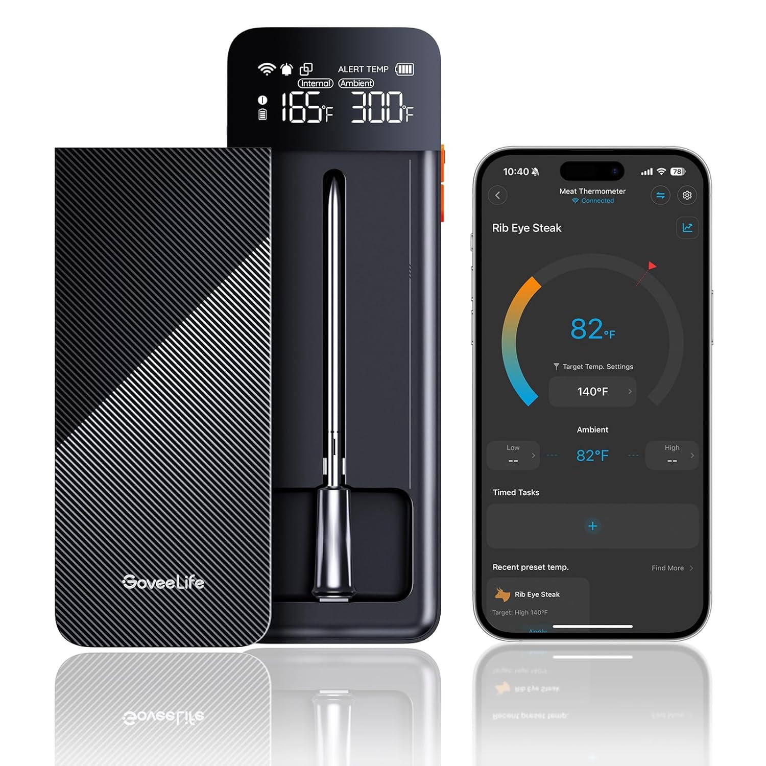 Bluetooth Wireless Meat Thermometer with Digital Standalone LCD Base ...